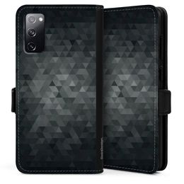 DeinDesign Galaxy S20 Handy Klapph&uuml;lle Handyh&uuml;lle aus Kunst Leder schwarz Flip Case Muster Black Triangle Sideflip mit Lasche