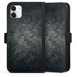 DeinDesign iPhone 11 Handy Klapph&uuml;lle Handyh&uuml;lle aus Kunst Leder schwarz Flip Case Muster Black Triangle Sideflip mit Lasche