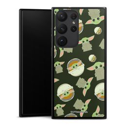 DeinDesign Galaxy S23 Ultra Handy Silikon H&uuml;lle Case schwarz Handyh&uuml;lle Official Licensed Product Star Wars Muster Baby Yoda