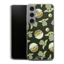 DeinDesign Galaxy S25 Handy Silikon H&uuml;lle Case transparent Handyh&uuml;lle Official Licensed Product Star Wars Muster Baby Yoda Silikon Case