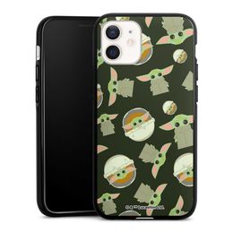 DeinDesign iPhone 12 mini Handy Silikon H&uuml;lle Case schwarz Handyh&uuml;lle Official Licensed Product Star Wars Muster Baby Yoda