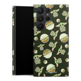 DeinDesign Galaxy S23 Ultra Handy Premium Case Smartphone Handyh&uuml;lle Schutzh&uuml;lle gl&auml;nzend Official Licensed Product Star Wars Muster Baby Yoda Premium Case