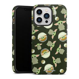 DeinDesign iPhone 13 Pro Handy Panzer Handyh&uuml;lle robuste Outdoor H&uuml;lle Schutzh&uuml;lle gl&auml;nzend Official Licensed Product Star Wars Muster Baby Yoda Tough Case
