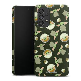 DeinDesign Galaxy A53 5G Handy Premium Case Smartphone Handyh&uuml;lle Schutzh&uuml;lle gl&auml;nzend Official Licensed Product Baby Yoda Star Wars Muster Premium Case