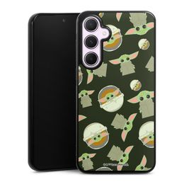DeinDesign Galaxy A55 5G Handy Silikon H&uuml;lle Case schwarz Handyh&uuml;lle Official Licensed Product Star Wars Muster Baby Yoda