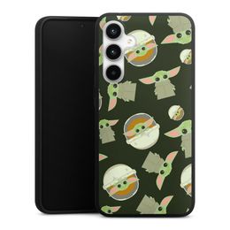 DeinDesign Galaxy A35 5G Handy Premium Silikon H&uuml;lle Handyh&uuml;lle schwarz Case Official Licensed Product Star Wars Muster Baby Yoda Silikon Premium Case