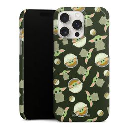 DeinDesign iPhone 15 Pro Max Handy Premium Case Smartphone Handyh&uuml;lle Schutzh&uuml;lle gl&auml;nzend Official Licensed Product Star Wars Muster Baby Yoda Premium Case