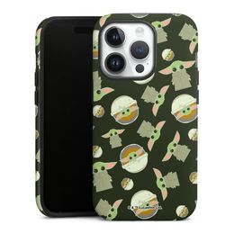 DeinDesign iPhone 14 Pro Handy Panzer Handyh&uuml;lle robuste Outdoor H&uuml;lle Schutzh&uuml;lle matt Official Licensed Product Star Wars Muster Baby Yoda Tough Case
