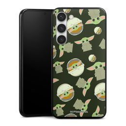 DeinDesign Galaxy S23+ Handy Silikon H&uuml;lle Case schwarz Handyh&uuml;lle Official Licensed Product Star Wars Muster Baby Yoda