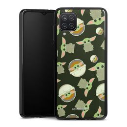 DeinDesign Galaxy A12 Handy Silikon H&uuml;lle Case schwarz Handyh&uuml;lle Official Licensed Product Baby Yoda Star Wars Muster