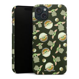 DeinDesign iPhone 15 Plus Handy Premium Case Smartphone Handyh&uuml;lle Schutzh&uuml;lle matt Official Licensed Product Star Wars Muster Baby Yoda Premium Case