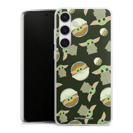 DeinDesign Galaxy S24+ Handy Silikon H&uuml;lle Case transparent Handyh&uuml;lle Official Licensed Product Star Wars Muster Baby Yoda Silikon Case