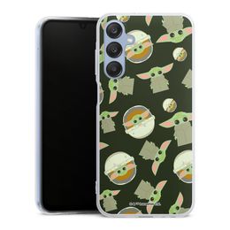 DeinDesign Galaxy A25 5G Handy Silikon H&uuml;lle Case transparent Handyh&uuml;lle Official Licensed Product Star Wars Muster Baby Yoda Silikon Case