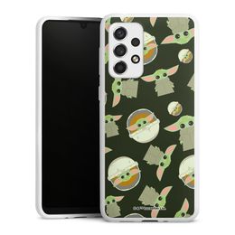 DeinDesign Galaxy A33 5G Handy Silikon H&uuml;lle Case wei&szlig; Handyh&uuml;lle Official Licensed Product Baby Yoda Star Wars Muster Silikon Case