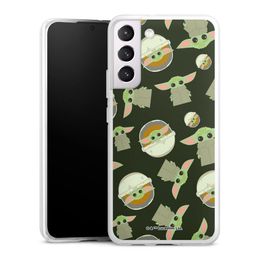 DeinDesign Galaxy S22+ Handy Silikon H&uuml;lle Case transparent Handyh&uuml;lle Official Licensed Product Star Wars Muster Baby Yoda Silikon Case