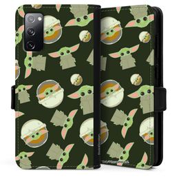 DeinDesign Galaxy S20 Handy Klapph&uuml;lle Handyh&uuml;lle aus Kunst Leder schwarz Flip Case Official Licensed Product Star Wars Muster Baby Yoda Sideflip mit Lasche