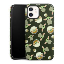 DeinDesign iPhone 12 mini Handy Panzer Handyh&uuml;lle robuste Outdoor H&uuml;lle Schutzh&uuml;lle gl&auml;nzend Official Licensed Product Star Wars Muster Baby Yoda Tough Case