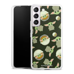 DeinDesign Galaxy S22 Handy Silikon H&uuml;lle Case transparent Handyh&uuml;lle Official Licensed Product Star Wars Muster Baby Yoda Silikon Case