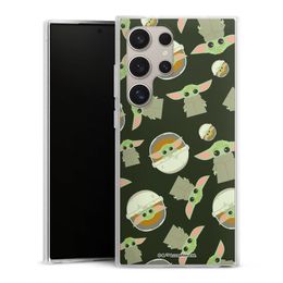 DeinDesign Galaxy S24 Ultra Handy Silikon H&uuml;lle Case transparent Handyh&uuml;lle Official Licensed Product Star Wars Muster Baby Yoda Silikon Case