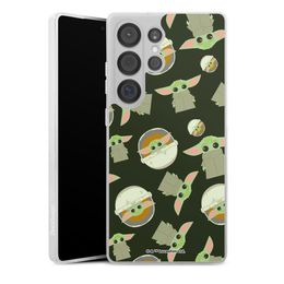 DeinDesign Galaxy S25 Ultra Handy Silikon H&uuml;lle Case transparent Handyh&uuml;lle Official Licensed Product Star Wars Muster Baby Yoda Silikon Case