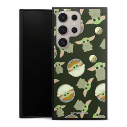 DeinDesign Galaxy S24 Ultra Handy Premium Silikon H&uuml;lle Handyh&uuml;lle schwarz Case Official Licensed Product Star Wars Muster Baby Yoda Silikon Premium Case