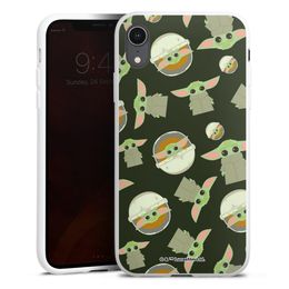 DeinDesign iPhone Xr Handy Silikon H&uuml;lle Case wei&szlig; Handyh&uuml;lle Official Licensed Product Star Wars Muster Baby Yoda Silikon Case