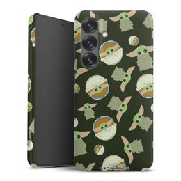 DeinDesign Galaxy S25 Handy Premium Case Smartphone Handyh&uuml;lle Schutzh&uuml;lle matt Official Licensed Product Star Wars Muster Baby Yoda Premium Case
