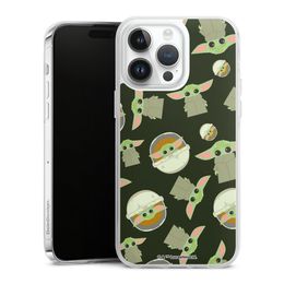 DeinDesign iPhone 14 Pro Max Handy Silikon H&uuml;lle Case transparent Handyh&uuml;lle Official Licensed Product Star Wars Muster Baby Yoda Silikon Case