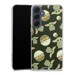 DeinDesign Galaxy A55 5G Handy Slim Case Silikon Handyh&uuml;lle transparent H&uuml;lle extra d&uuml;nn Official Licensed Product Star Wars Muster Baby Yoda Silikon Slim Case