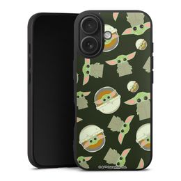 DeinDesign iPhone 17 Handy Premium Silikon H&uuml;lle Handyh&uuml;lle schwarz Case Official Licensed Product Star Wars Muster Baby Yoda Silikon Premium Case