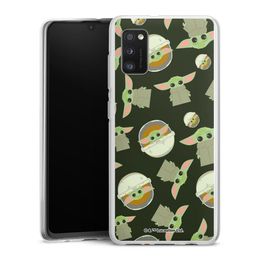DeinDesign Galaxy A41 Handy Silikon H&uuml;lle Case transparent Handyh&uuml;lle Official Licensed Product Star Wars Muster Baby Yoda Silikon Case