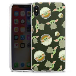 DeinDesign iPhone Xs Max Handy Silikon H&uuml;lle Case transparent Handyh&uuml;lle Official Licensed Product Star Wars Muster Baby Yoda Silikon Case