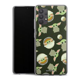 DeinDesign Galaxy A32 4G Handy Silikon H&uuml;lle Case transparent Handyh&uuml;lle Official Licensed Product Star Wars Muster Baby Yoda Silikon Case