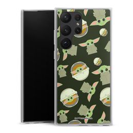 DeinDesign Galaxy S23 Ultra Handy Silikon H&uuml;lle Case transparent Handyh&uuml;lle Official Licensed Product Star Wars Muster Baby Yoda Silikon Case