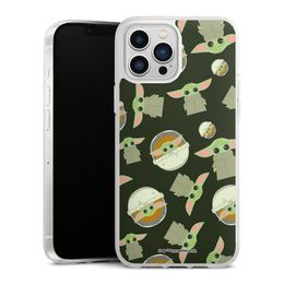 DeinDesign iPhone 13 Pro Max Handy Silikon H&uuml;lle Case transparent Handyh&uuml;lle Official Licensed Product Star Wars Muster Baby Yoda Silikon Case