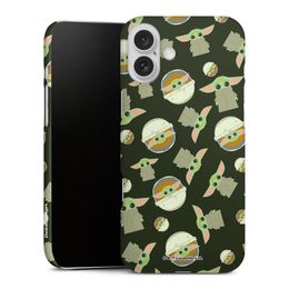 DeinDesign iPhone 16 Plus Handy Premium Case Smartphone Handyh&uuml;lle Schutzh&uuml;lle matt Official Licensed Product Star Wars Muster Baby Yoda Premium Case