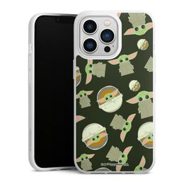 DeinDesign iPhone 13 Pro Handy Silikon H&uuml;lle Case wei&szlig; Handyh&uuml;lle Official Licensed Product Star Wars Muster Baby Yoda Silikon Case