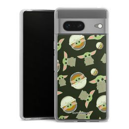 DeinDesign Google Pixel 7 Handy Silikon H&uuml;lle Case transparent Handyh&uuml;lle Official Licensed Product Star Wars Muster Baby Yoda Silikon Case