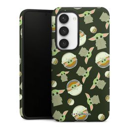 DeinDesign Galaxy S23 Handy Panzer Handyh&uuml;lle robuste Outdoor H&uuml;lle Schutzh&uuml;lle matt Official Licensed Product Star Wars Muster Baby Yoda Tough Case