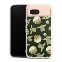 DeinDesign Google Pixel 8a Handy Silikon H&uuml;lle Case transparent Handyh&uuml;lle Official Licensed Product Star Wars Muster Baby Yoda Silikon Case