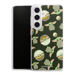 DeinDesign Galaxy S24 Handy Slim Case Silikon Handyh&uuml;lle transparent H&uuml;lle extra d&uuml;nn Official Licensed Product Star Wars Muster Baby Yoda Silikon Slim Case