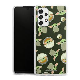 DeinDesign Galaxy A33 5G Handy Silikon H&uuml;lle Case transparent Handyh&uuml;lle Official Licensed Product Baby Yoda Star Wars Muster Silikon Case