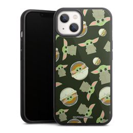 DeinDesign iPhone 13 Handy Gallery Case Handyh&uuml;lle 9H Geh&auml;rtetes Glas R&uuml;ckseite H&uuml;lle Official Licensed Product Star Wars Muster Baby Yoda Gallery Case