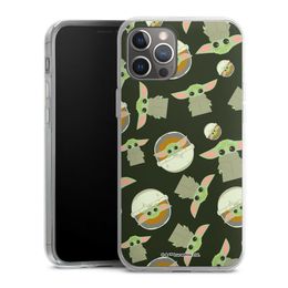 DeinDesign iPhone 12 Pro Max Handy Silikon H&uuml;lle Case transparent Handyh&uuml;lle Official Licensed Product Star Wars Muster Baby Yoda Silikon Case