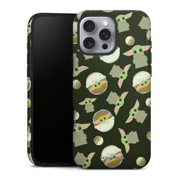 DeinDesign iPhone 16 Pro Max Handy Panzer Handyh&uuml;lle robuste Outdoor H&uuml;lle Schutzh&uuml;lle gl&auml;nzend Official Licensed Product Star Wars Muster Baby Yoda Tough Case