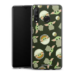 DeinDesign Huawei P30 Lite Handy Silikon H&uuml;lle Case transparent Handyh&uuml;lle Official Licensed Product Star Wars Muster Baby Yoda Silikon Case