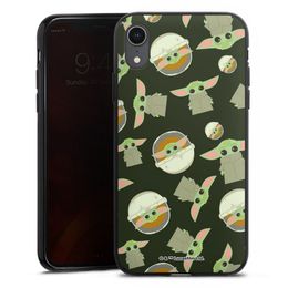 DeinDesign iPhone Xr Handy Silikon H&uuml;lle Case schwarz Handyh&uuml;lle Official Licensed Product Star Wars Muster Baby Yoda
