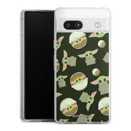 DeinDesign Google Pixel 7a Handy Silikon H&uuml;lle Case transparent Handyh&uuml;lle Official Licensed Product Star Wars Muster Baby Yoda Silikon Case