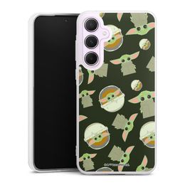 DeinDesign Galaxy A55 5G Handy Silikon H&uuml;lle Case transparent Handyh&uuml;lle Official Licensed Product Star Wars Muster Baby Yoda Silikon Case