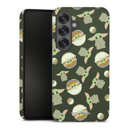 DeinDesign Galaxy S25 Handy Panzer Handyh&uuml;lle robuste Outdoor H&uuml;lle Schutzh&uuml;lle gl&auml;nzend Official Licensed Product Star Wars Muster Baby Yoda Tough Case